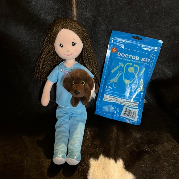 The Petting Zoo | Toys | Vet Soft Body Doll In Scrub With Stuffed Dog ...